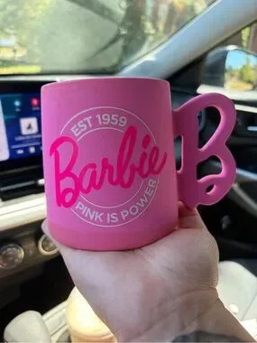 Barbie | Kitchen | Barbie Bright Pink Logo Mug With Bshaped Handle ...
